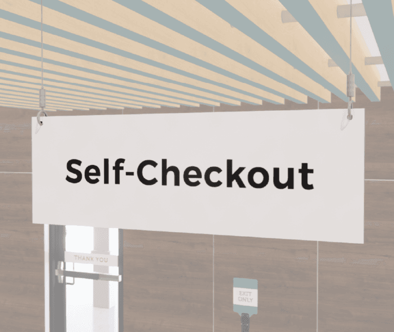 Self-Checkout Sign - Dark Text On Light Background - Shop2It Retail